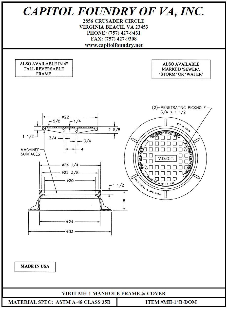 MANHOLES - Capitol Foundry of VA, Inc.