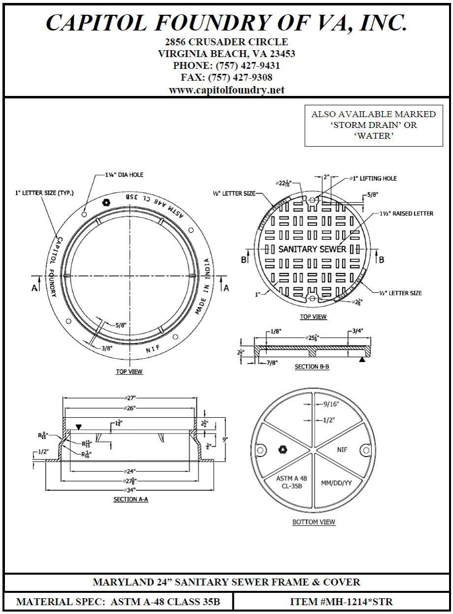 MANHOLES - Capitol Foundry of VA, Inc.