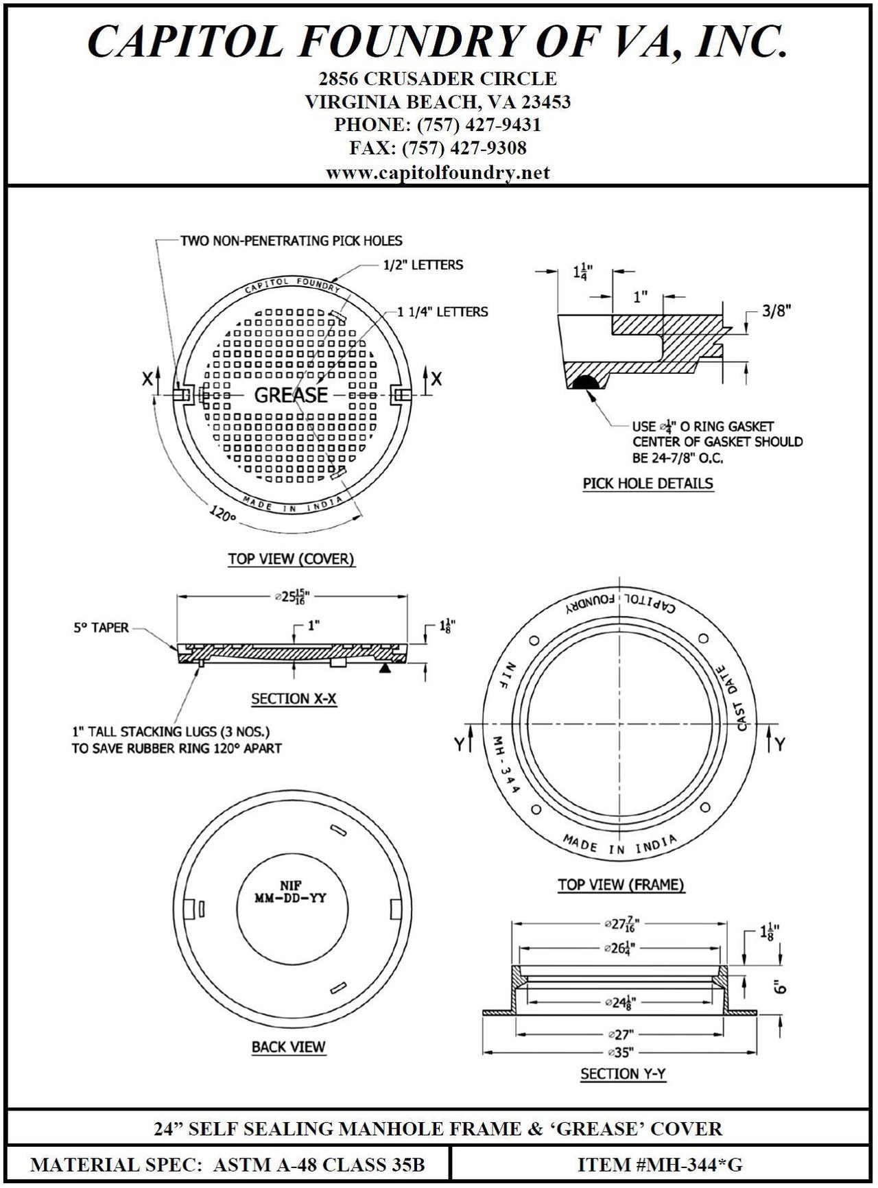 MANHOLES - Capitol Foundry of VA, Inc.